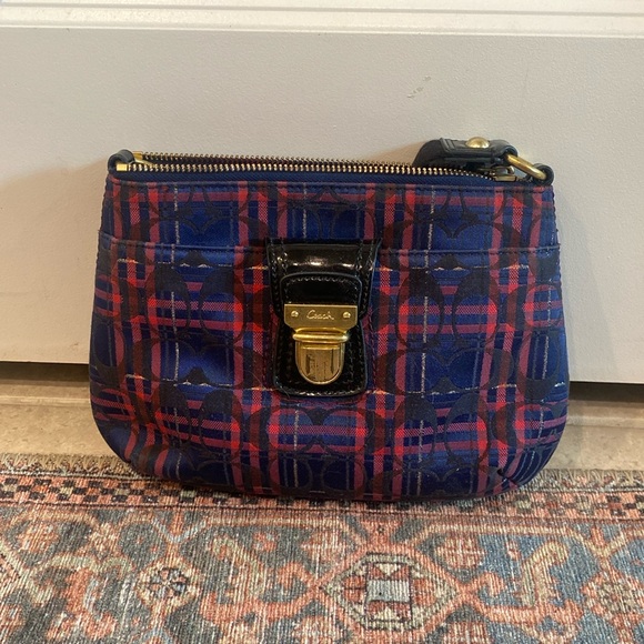 Coach | Bags | Coach Signature Blue Red Tartan Plaid Crossbody Bagpurse ...